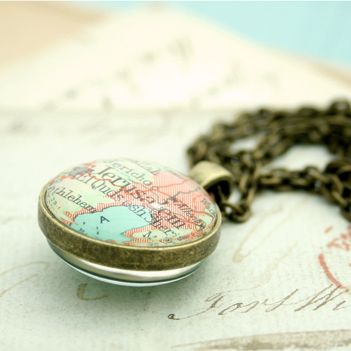 Home / Map Jewellery / Two Sided Map Necklace
