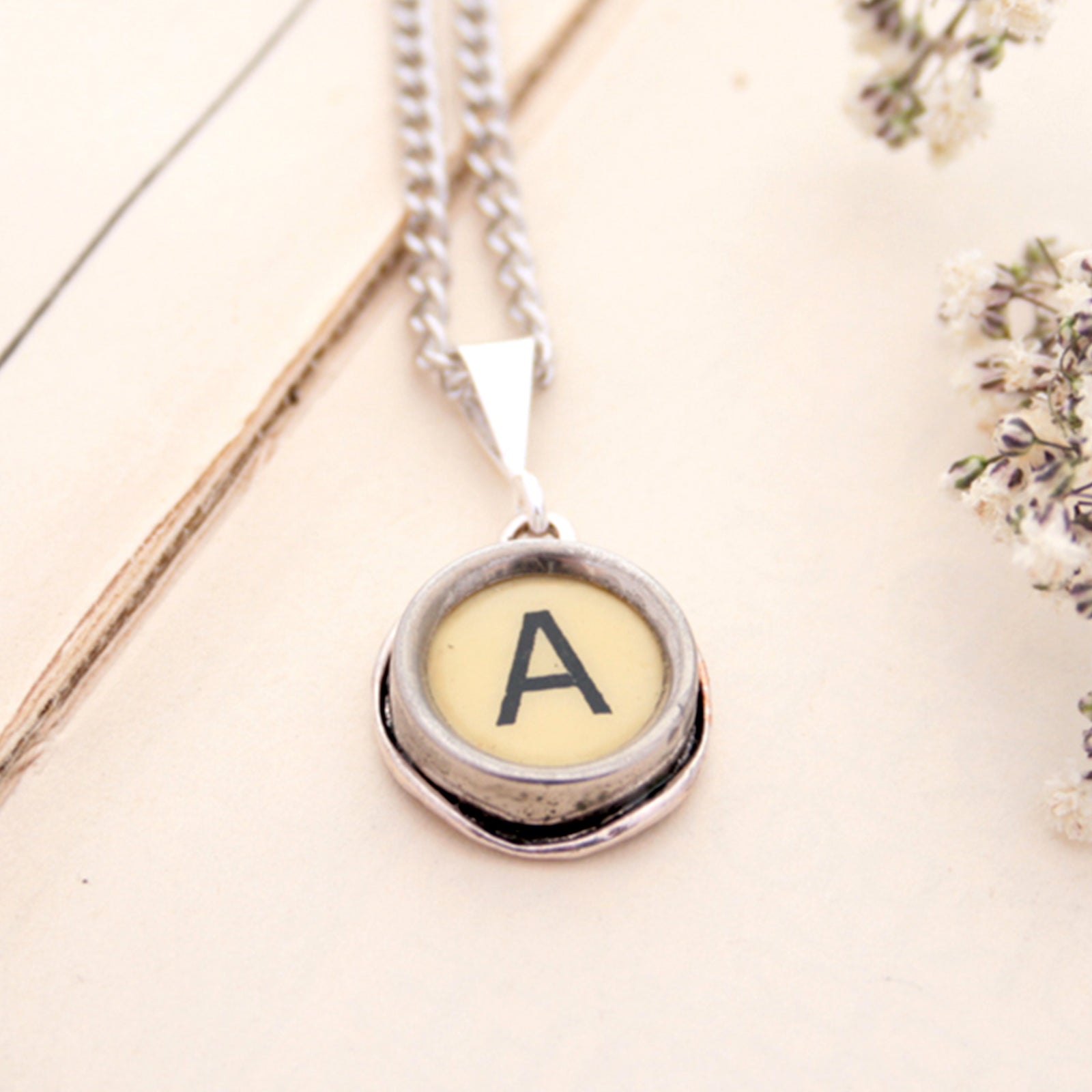 Ivory Typewriter Key Necklace